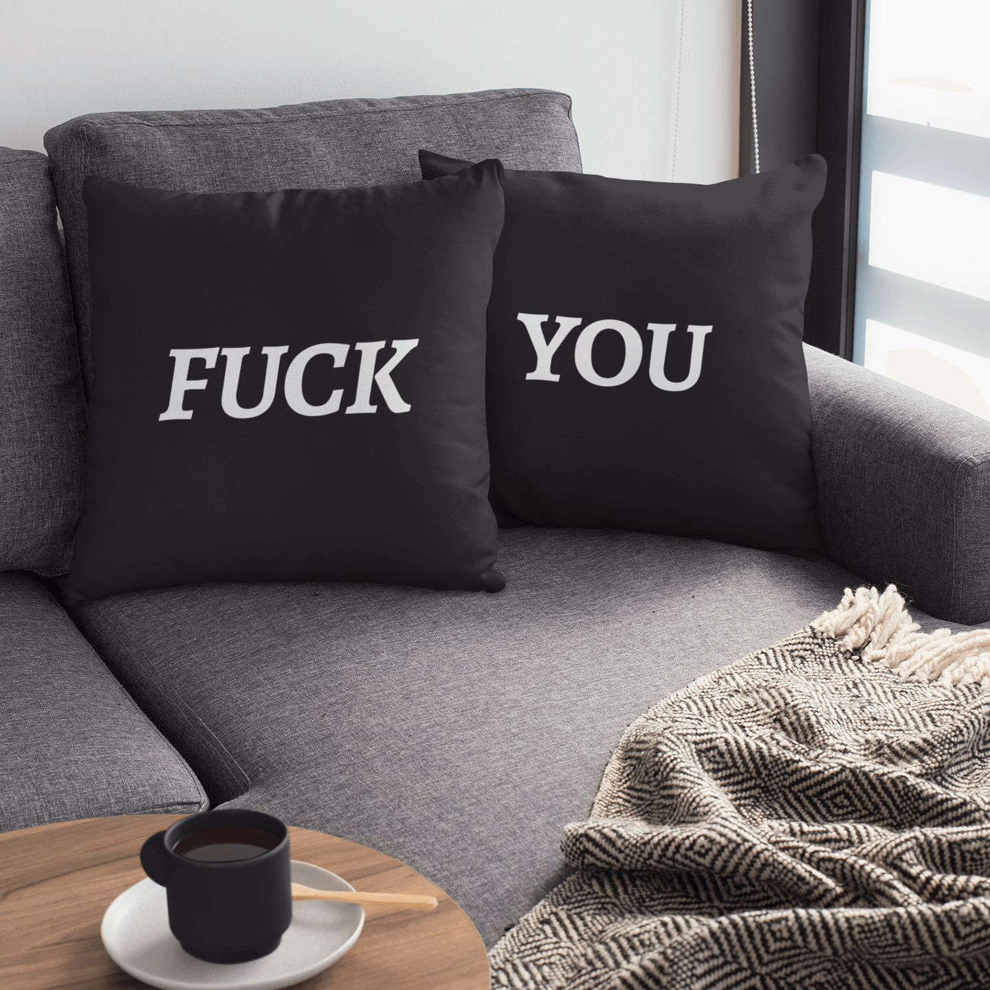 Fuck You Square Pillows The Happy Grim
